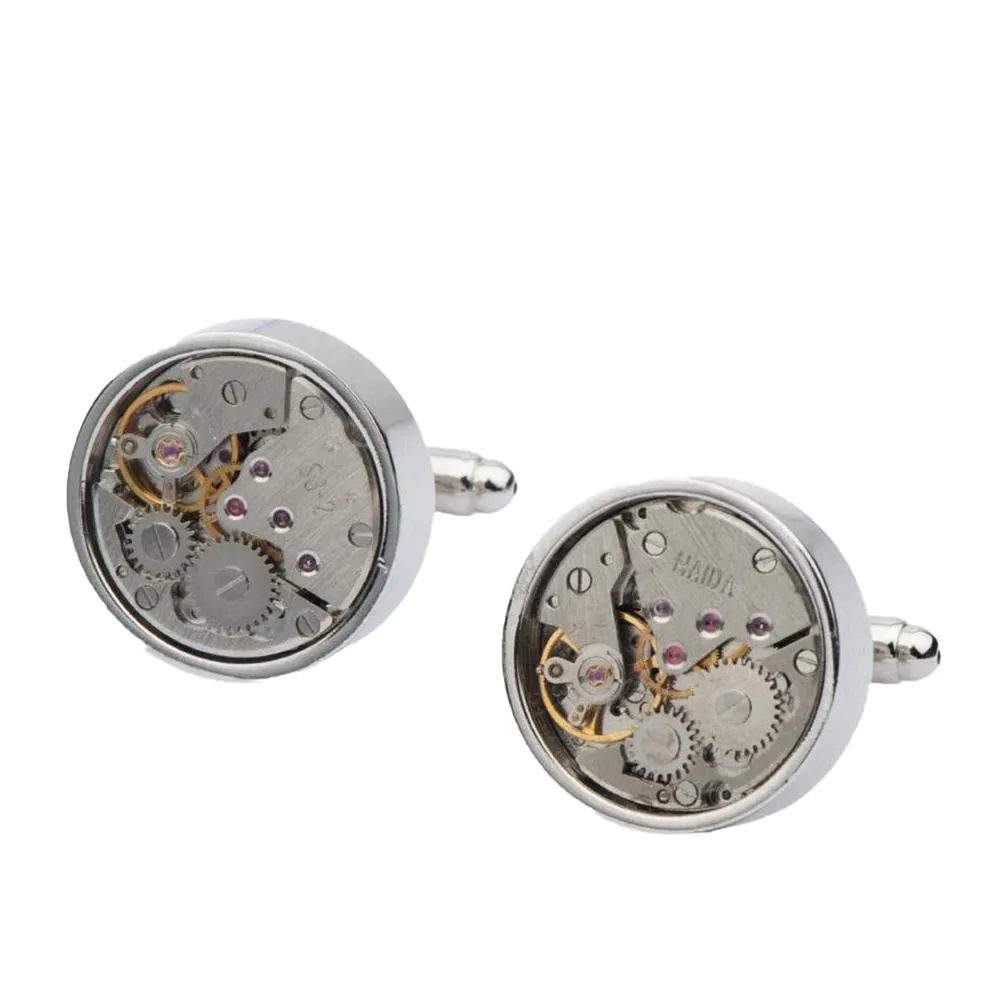 Round Watch Mechanism Cufflinks for men - The Tie Hub