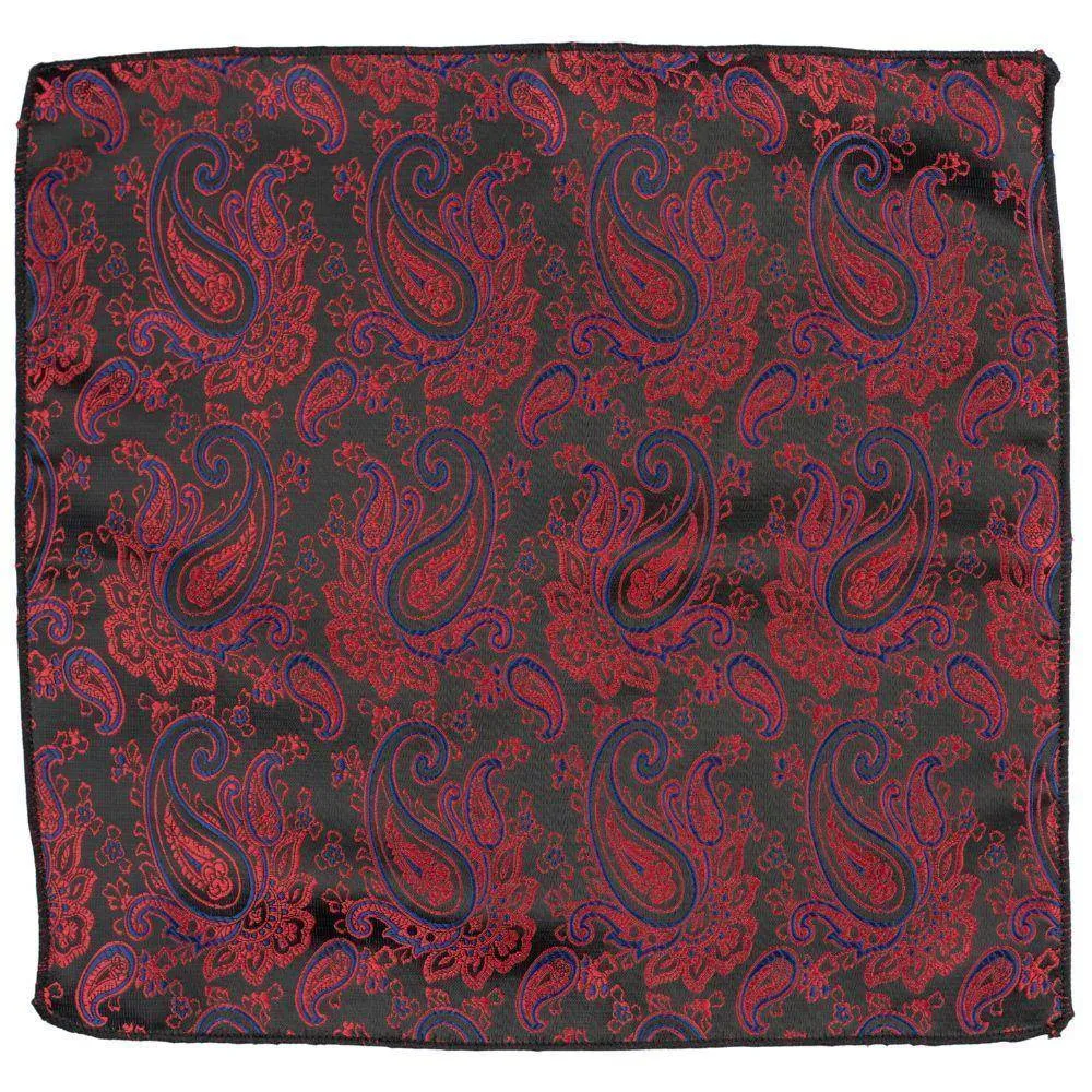 Paisley Maroon Pocket Square - The Tie Hub